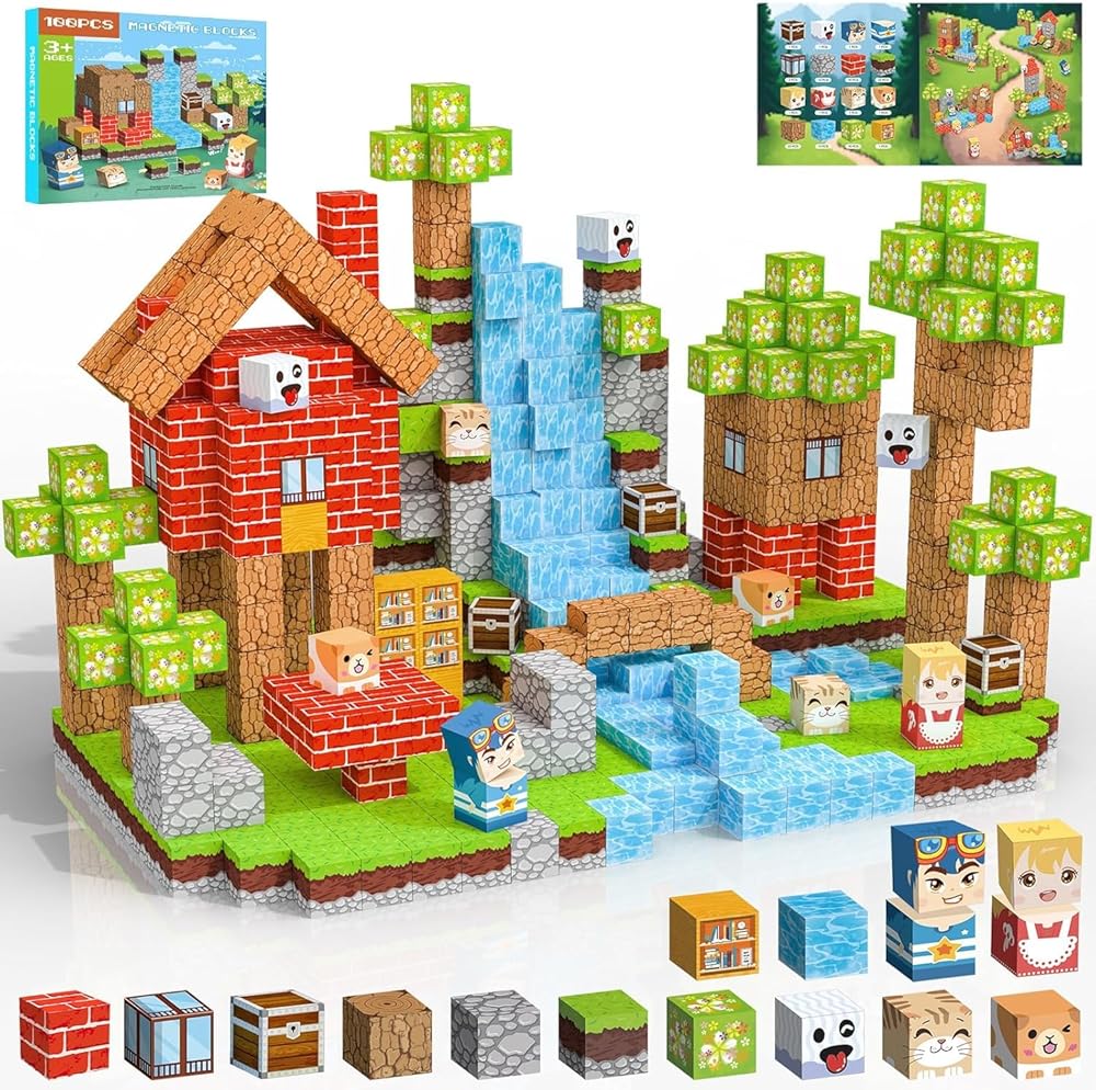 Klocki Magnetyczne 100 PCS 2CM STEM - Montessori Dla Dzieci